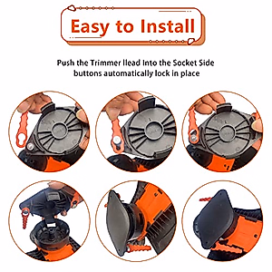 JOJOCY String Trimmer Head Blades 30 Pieces Double Serrated Grass Trimmer Head Replacement Cutter 2-in-1 Fixed Line and Bladed Head for Black GH900 GH600 LST522 LCC140 Cordless Grass Trimmer