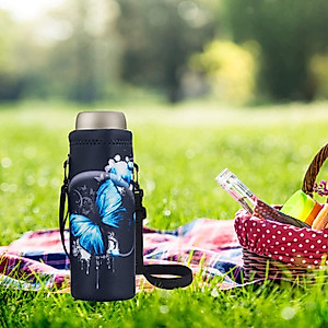 AUPET Water Bottle Carrier,Insulated Neoprene Water bottle Holder Bag Case Pouch Cover 1000ML or 750ML,Adjustable Shoulder Strap, Great for Stainless Steel and Plastic Bottles