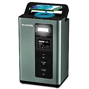 Portable Power Station - 80000mAh Large Capacity, Noiseless,110V/220V/300W AC Port, Water/Dust/Shock Proof Wireless Charging Solar Generator (Solar Panel Not Included), Camping C.P.A.P Emergency