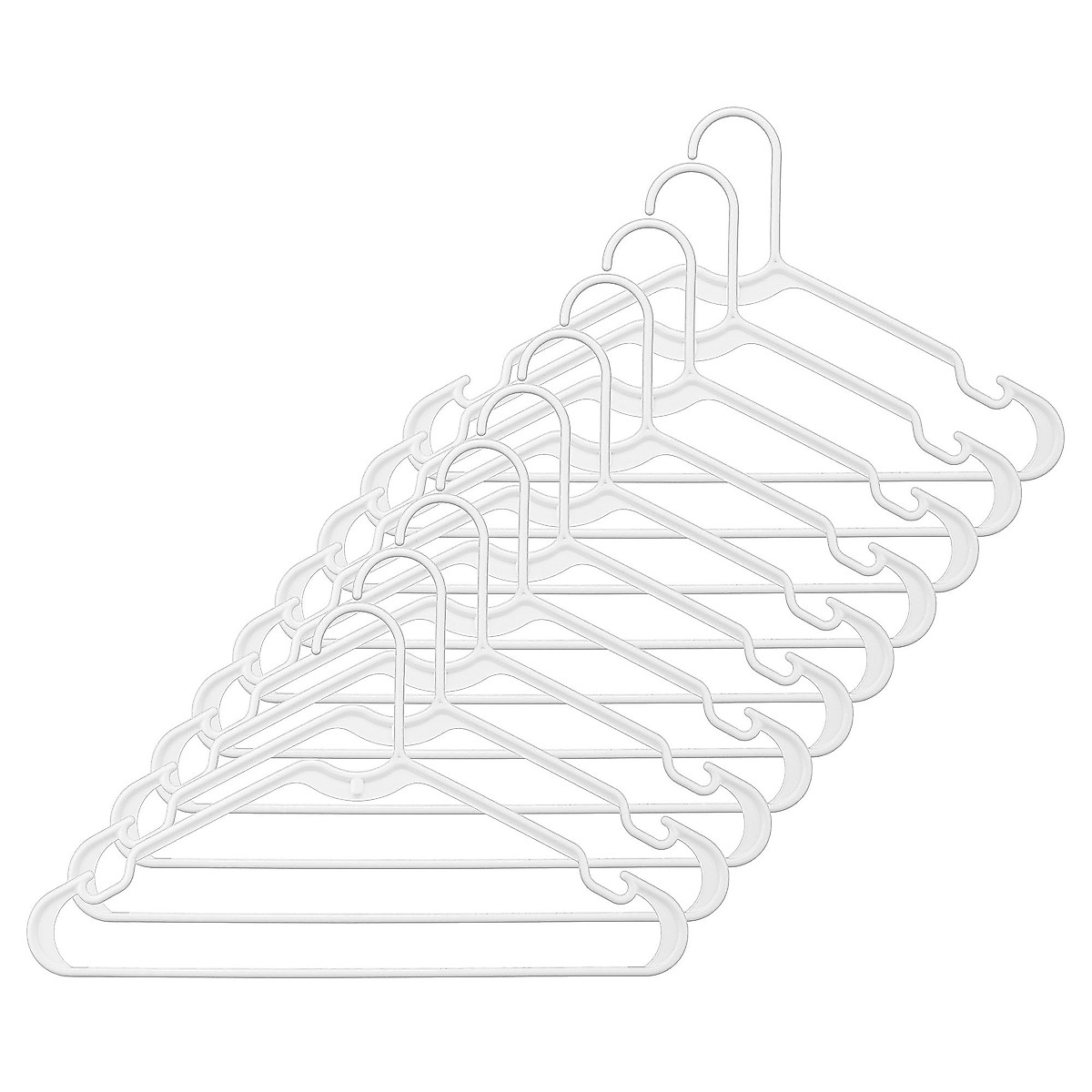 Whitmor Hanger Plastic WHTE 10PK