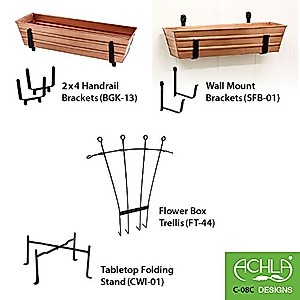 Achla Designs Copper PlatedWindow Flower Box Planter-Small (22" L x 6" W x 5" H)