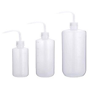 250ml 500ml 1000ml Plastic Safety Wash Bottle, Lab Squeeze Bottle with Narrow Mouth and Scale Labels, Squirt Bottle For Plant Flower Succulent Watering - 3 Packs