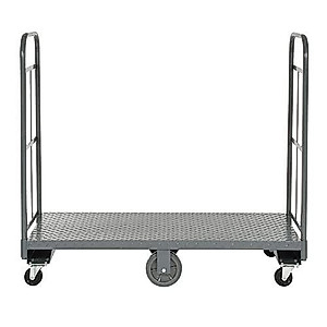 GLOBAL INDUSTRIAL Steel Deck High-End Narrow Aisle U-Boat Platform Truck 60 x 16 1500 Lb. Capacity