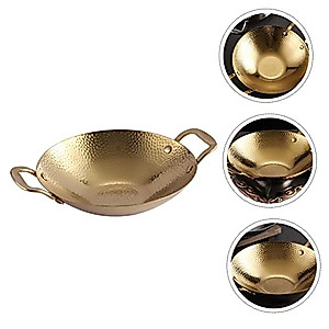 CALLARON Pot Grill Skillet for Outdoor Grill Stainless Steel Frying Pan Non Stick Frying Pan Cake Pan Stir Fry Wok Pan Induction Wok Large Stainless Steel Pot Cookware Korean Pot