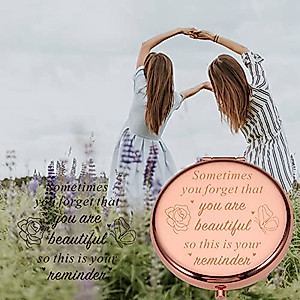 Inspirational Gifts for Women Makeup Mirror Birthday Christmas Stocking Stuffers Compact Mirror Gifts for Girl Daughter Mom Sister Female Friends Valentines Day Graduation Gift for Wife Girlfriend BFF