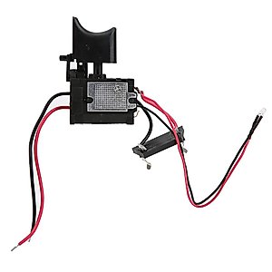 Electric Drill Switch, Upgrade Switch Replacement with 7.2 V to 24 V Lithium Battery Cordless Drill Speed Control Switch with Small Light