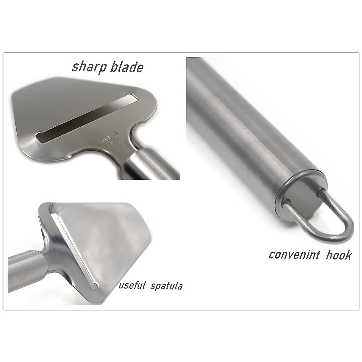 NatureMan 2 Pieces stainless steel cheese planer and cheese slicer, suitable for soft, semi-hard and hard cheese kitchen cooking tools