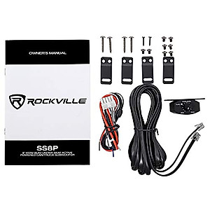 Rockville SS8P 400 Watt Slim Under-Seat Powered Car/Truck Subwoofer Sub+Amp Kit Black