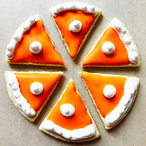Multi 2.5" 6 Slice Pizza Pie Cookie Cutter, Multicutter for Pumpkin or Apple Pie Cookies, Orange or Watermelon Slices, 6 pcs Cookie Puzzle, Dough, Fondant (Pizza Pie (2.5" slices))