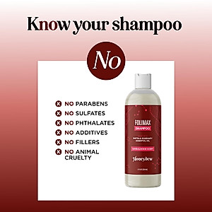 Folimax Biotin Shampoo for Thinning Hair - Thickening Shampoo with Biotin Zinc and Rosemary Oil for Hair Growth - Vegan Sulfate and Paraben Free Volumizing Shampoo for Fine Hair (Sandalwood Scent)