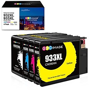GPC Image Compatible Ink Cartridge Replacement for HP 932XL 933XL 932 933 XL Compatible with Officejet 7110 6600 6700 6100 7612 7610 Printer Tray (Black,Cyan,Magenta,Yellow)