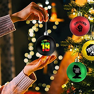 24 Pieces Juneteenth Hanging Balls Ornament Black History Month Ball Decor Juneteenth Hanging Tree Decor for African American Festival Holiday Party Decorations