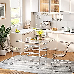 ACME Nadie Counter Height Table - 72590 - Chrome & Clear Glass