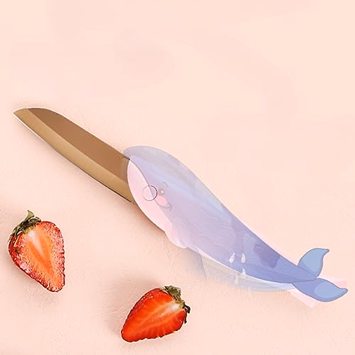 WISELADY Whale Shaped Handle Fruit Knives, Paring Knife, Small Kitchen Knife with Sharp Blade, Paring Knife for Cutting and Preparing Fruit and Vegetables (Black)
