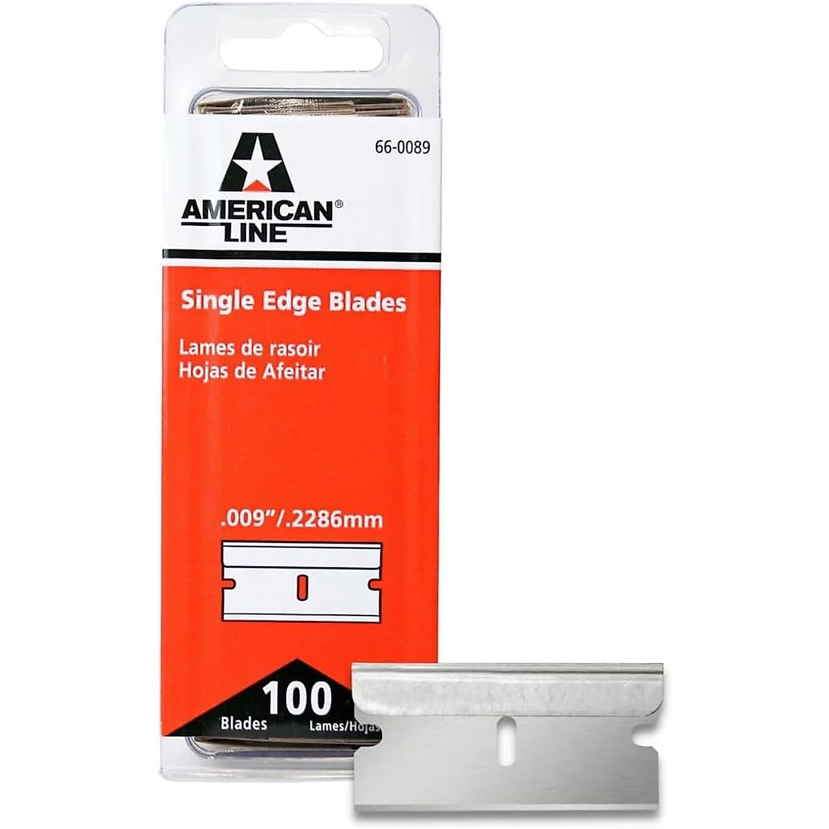 American Line Single Edge Razor Blades - 5000 Blades - .009 Inch Made of High Carbon Steel Utility Blades with Aluminum Backing, Sharp - Fit Box Cutters and Razor Blade Scraper - 66-0089-50P