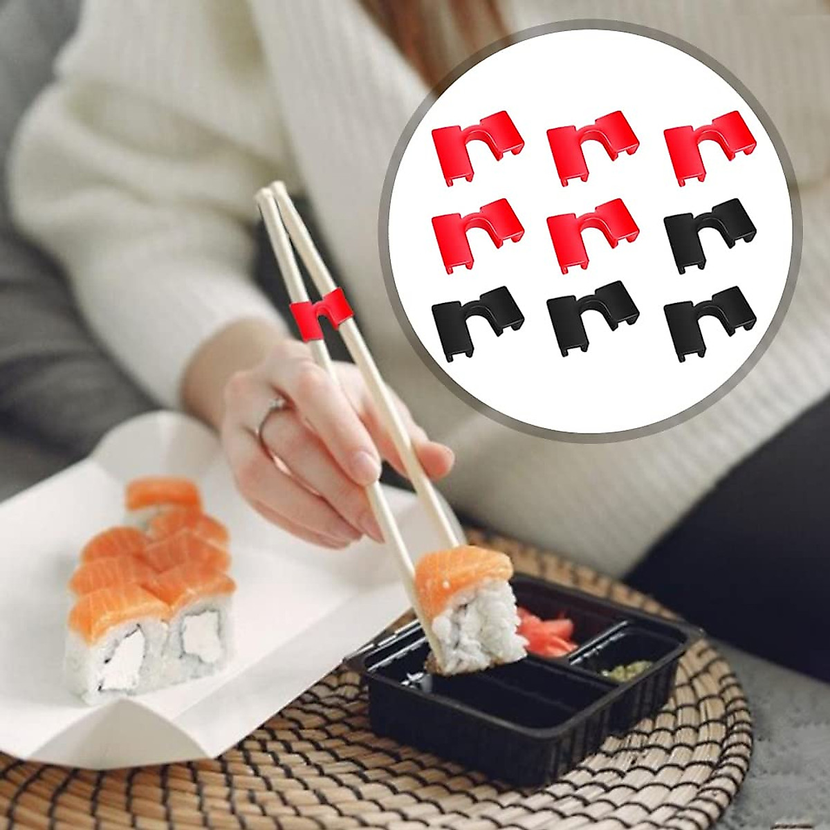 10pcs Reusable Chopstick Helpers Training Chopsticks Hinges Connector,Non Slippery Chopsticks Trainer for Many age, Beginner, Trainers or Learner