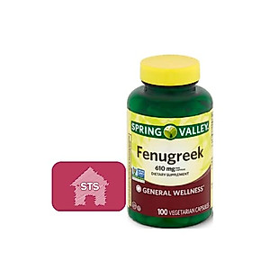 Spring Valley Fenugreek 610 mg, 100 Count + STS Fridge Magnet.