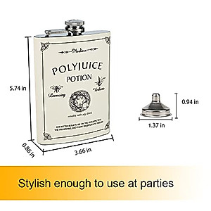 Mealivos 8 oz Stainless Steel Hip Flask (White)