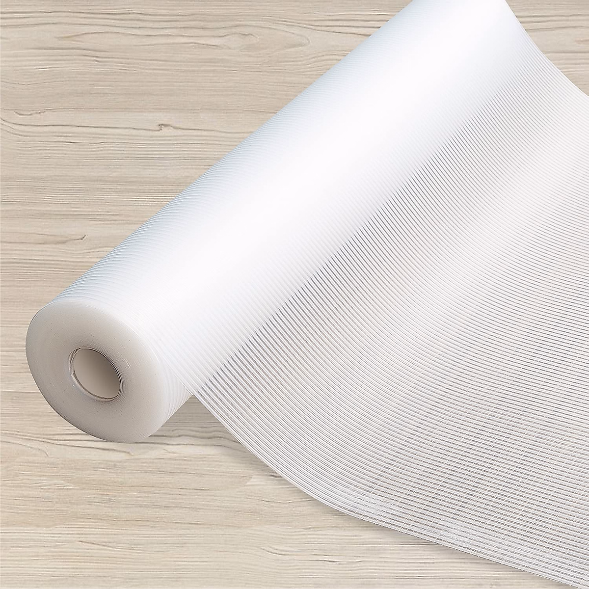 Rxemohesuoh Original Non-Slip Ribbed Drawer and Shelf Liner,Eco-Friendly Materials,Non Adhesive,Powerful Grip,Cuttable and Washable,12INx10FT Roll,for Drawers,Shelves,Cabinets,Kitchens,Clear