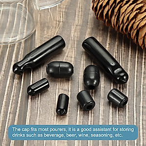 MECCANIXITY Bottle Pour Caps 7mm Inner Dia. Round Rubber End Cap Pourer Spout Dust Cover, Black Pack of 200
