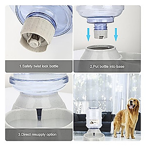 Old Tjikko Dogs Water Dispenser,Water Bowl for Dogs,Pet Water Dispenser,Automatic Dog Water Bowl Cat Water Dispenser Dog Drinking Fountain,1 Gallon (Water Dispenser (11L Water and Feeder) (3.8 L Cap)
