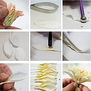 KALAIEN 6pcs/set Dahlia Sugar Flower Cutter Set Fondant Cake Sugarcraft Decorating Tools