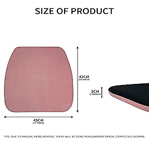 B&DOG XSIN Car Seat Cushion Comfort Memory Foam， Sciatica Pain Relief，Improve Driving View Suitable，for Car Driver Seat Office Chair Home Use Seat Cushion（Pink）
