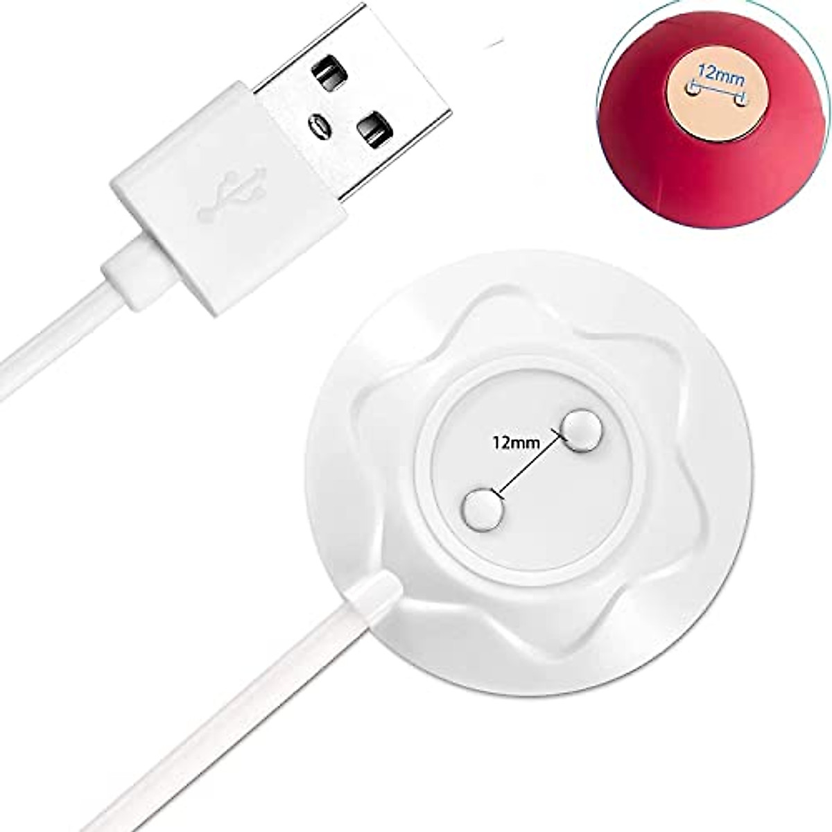 Replacement Rose Charger,Standing Magnetic Charger USB Cable,Replacement Base Dock Station for Rose Only-12mm