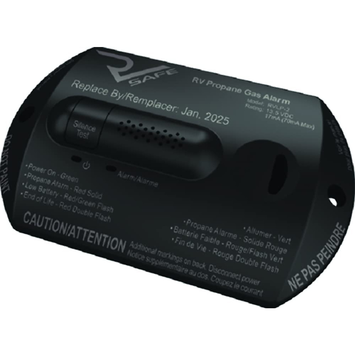 RV SAFE RVLP-2B Propane Gas Alarm - 2-Wire, Black