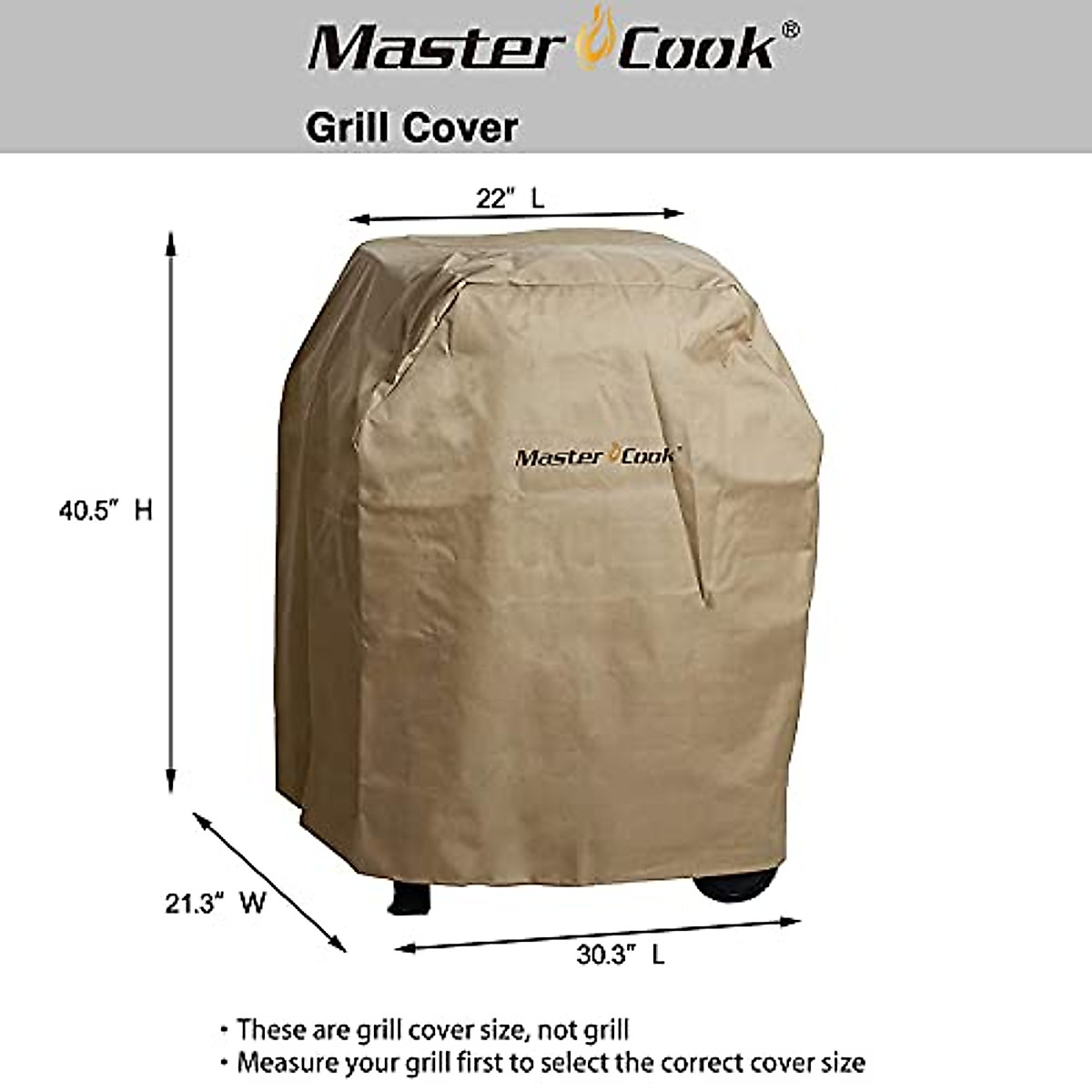 MASTER COOK Gas Grill Rain Cover, Heavy Duty Waterproof and Weather Resistant Oxford Fabric Cover 30.31‘’ L x 21.26‘’ W x 40.55‘’ H