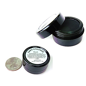 Pure Ziva Black Matte Cake Eyeliner & Pressed Eyeshadow, Water Activated Powder; Gluten & Cruelty Free