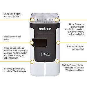 BROTHER PROF PC LBL MACH BLK/SILV PTP700