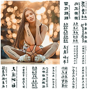 Tattoo Chinese 130+,Realistic and Elegant Temporary Tattoos of Chinese Characters, Fake Tattoo of Letters Waterproof and Long-Lasting Christmas Gift