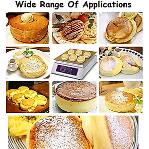 YMAOMAO Electric Souffle Making Machine, Electric Dorayaki Baker Pancake Souffle Maker Machine, 60~240℃ Adjustable Temperature with Stainless Steel Cover, for Restaurants, Bakeries, Dessert Shops,B