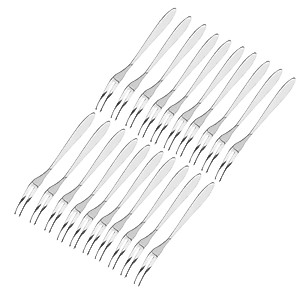 Stainless Steel Fruit Pickle Cocktail Cake Steak Fork Comfortable Long Handle for Fruit Cake Ice Cream Dessert Serving and Dinner Fork,20Pcs/set Appetizer Forks, 20Pcs/set Appetizer Forks, Stain