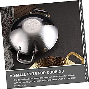 CALLARON Pot Home Tools Outdoor Cooker Korean Cookware Work Pot Small Stockpot Wok Skillet Nonstick Household Hot Pot Steel Pans for Cooking Double Handle Stainless Steel Pans China