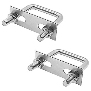 BokWin 2PCS M8x40x65mm Stainless Steel Square U-Bolt Tie Down U Bolt with Frame Plate and Nuts for Sailboat Trailer Automobiles Trailer Industrial Parts