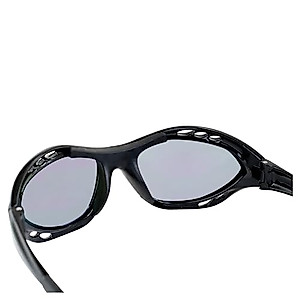 Hurricane Eyewear Category 4 Polarized Jet Ski Floating Goggles Black Padded Frames with Anti-Fog Coating (Blue Mirror)