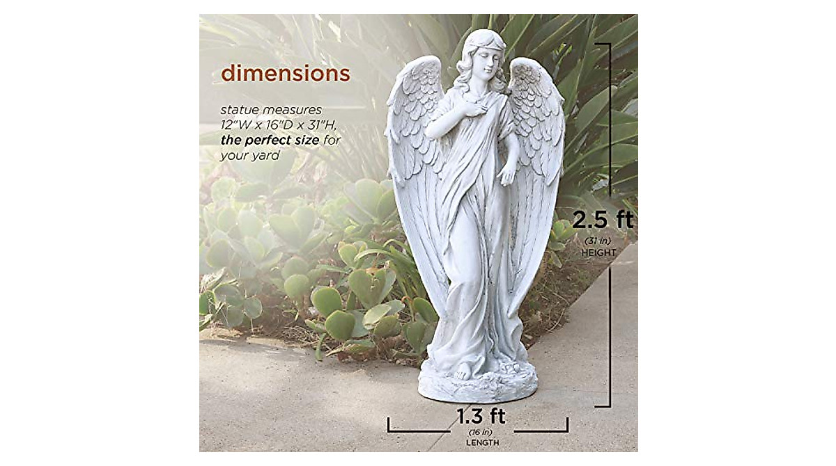 Alpine Angel Statue - Elegant Garden Decor, 31-Inch