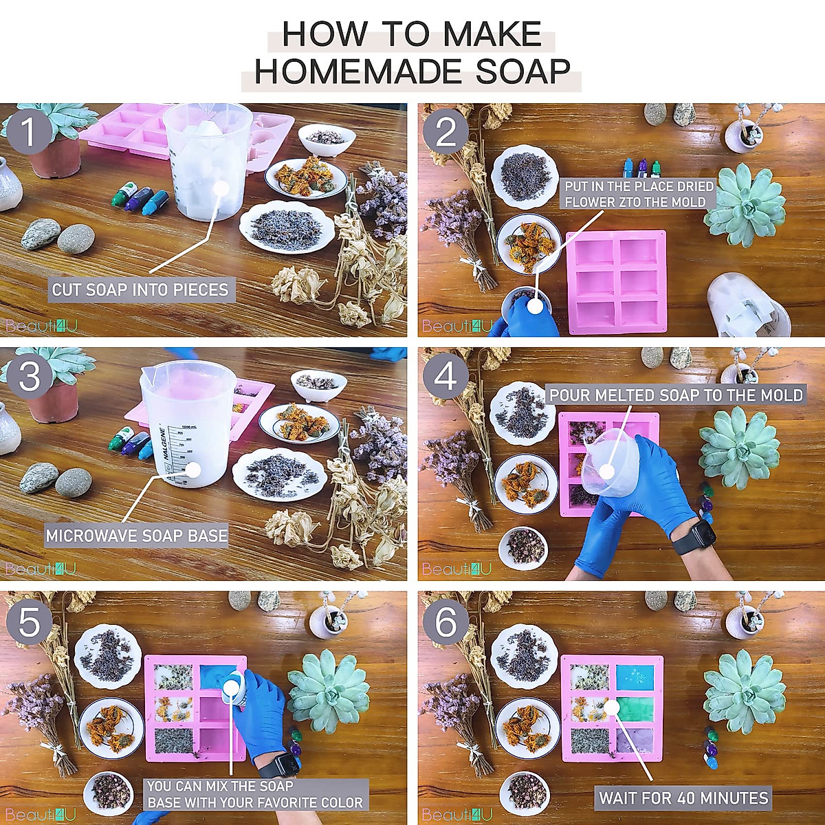 BEAUTI4U 2LB Honey Soap Base - Soap Making Supplies With Soap Making - Melt And Pour Soap Base - Melt And Pour Soap - Soap Making Supplies - Organic Soap Base For Soap Making