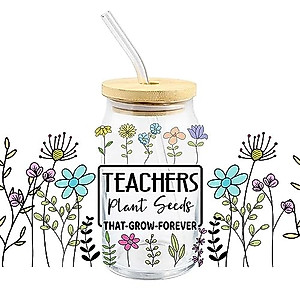 UV DTF Cup Wrap Transfer Sticker for Glass,Teachers' Day Transfer Stickers for Glass Cups,UV DTF Cup Wrap Transfer Cup Stickers Decals Waterproof Rub on Transfers for Crafts Vintage
