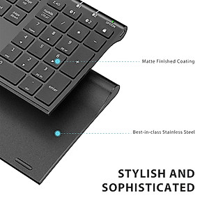 iClever Bluetooth Keyboard, DK03 Wireless Keyboard Multi-Device Keyboard, Dual Mode (Bluetooth 4.2 + 2.4G) Ultra Slim Full Size Keyboard for Mac, iPad, Apple, Connect Up to 3 Devices (Black)