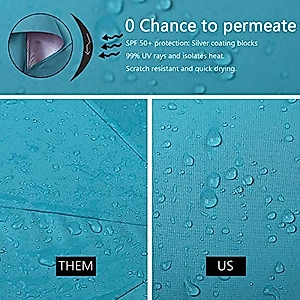 G4Free 68 inch Oversize Windproof Automatic Open Golf umbrella Double Canopy Vented Waterproof Large UV Sun Protection Stick Umbrellas (Sky Blue)