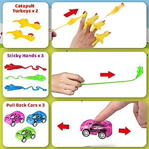 Party Favors Goodie Bags for kids, Toy Assortment Carnival Prizes Classroom Rewards, Pinata Filler for Holiday Birthday Party, Squishy Toys, Fidget Spinners, Pop Tube, Wacky Track