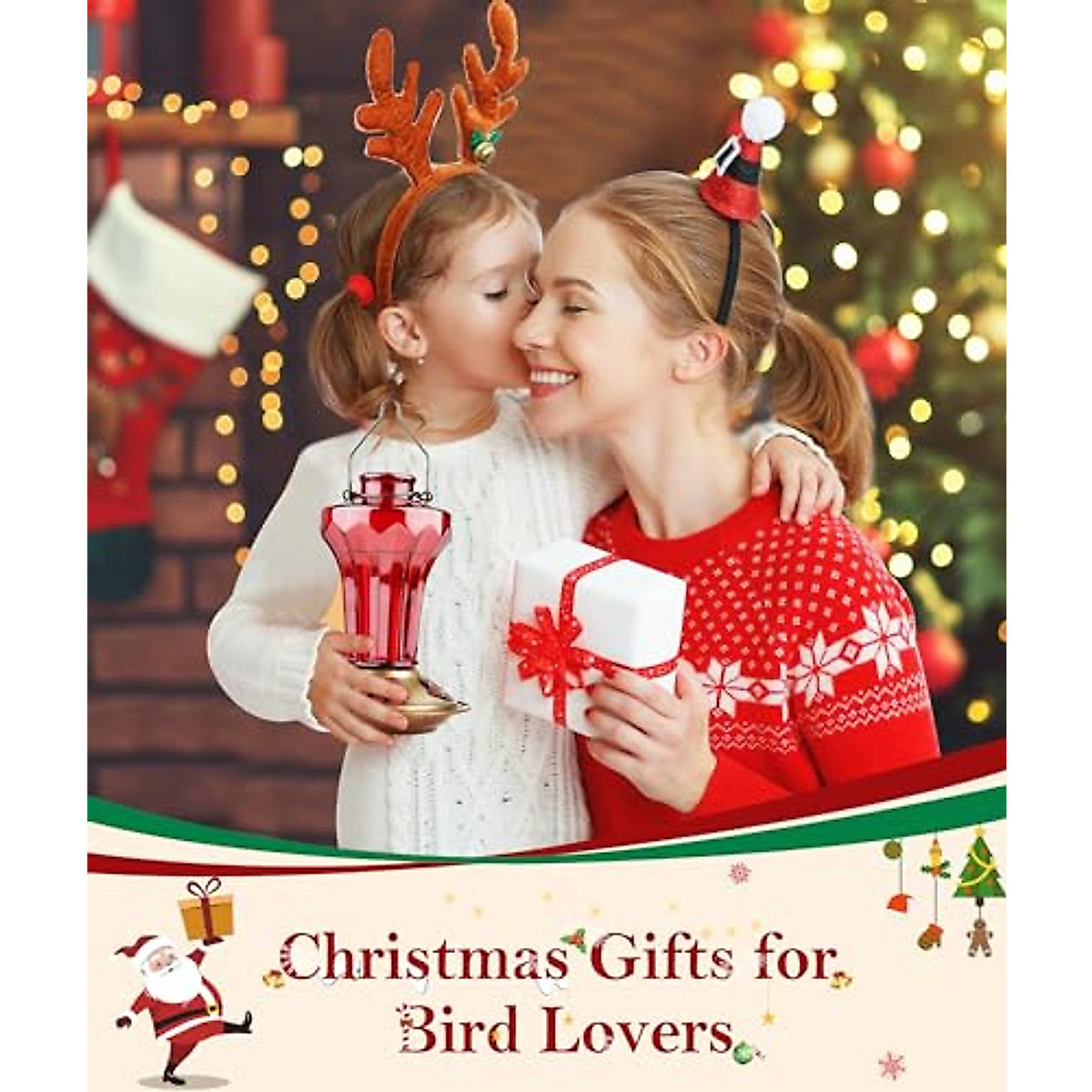 BOLITE 18018-R Hummingbird Feeder, Glass Hummingbird Feeder for Outdoors, Tower Shape Bottle, 20 Ounces, Red