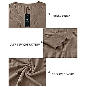 Arach&Cloz Women's Spring Fall Tops Fashion 2023 V Neck Long Sleeve Pullover Jumper Knitted Casual Sweater (Nutmeg, Medium)