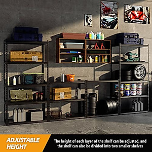ZIKEBTUY Garage Storage Shelves, Adjustable 5-Tier Metal Heavy Duty Shelving, Utility Storage Rack for Garage Organization Warehouse Basement Shelf Rack, 35.8" W x 16.2" D x 72" H, 4 Pack