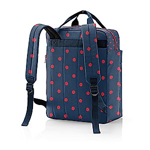 reisenthel Allday Backpack M, 15.6 Inch Laptop Travel Bag, Secure Zippers, Two-Way Carry Handles, Dots