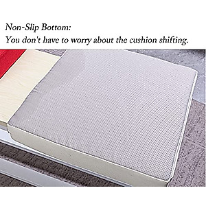 Hruile Waterproof PU Leather Seat Cushion Non-Slip Garden Long Bench Cushion Pad Mat 2 Inch Thick Seat Pad for Indoor Outdoor Patio Furniture Swing Chair,31.5x15.7x2in,Black