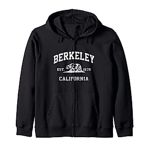 Berkeley California CA vintage state Athletic style Zip Hoodie